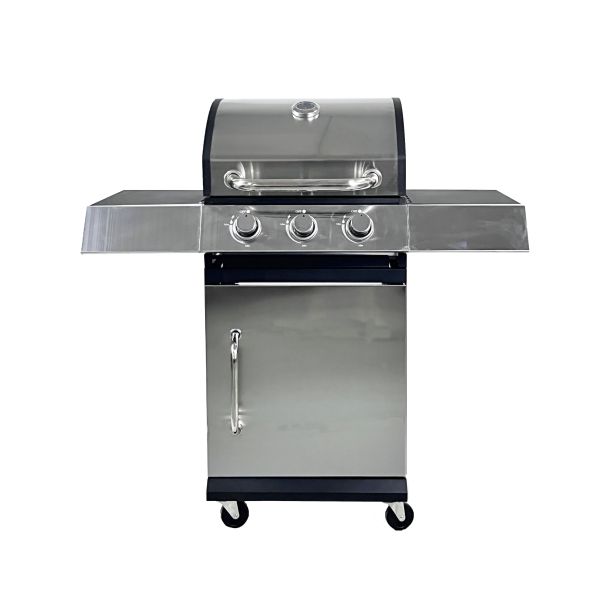 Quality 3 1 Burners Stainless Steel Gas Grill for Outdoor Cooking on 110x44x112 cm Trolley for sale