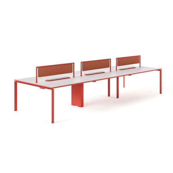 Quality FLEX 8 Person Office Workstation Desk Modern Design With Integrated Cable Management Large desk for sale