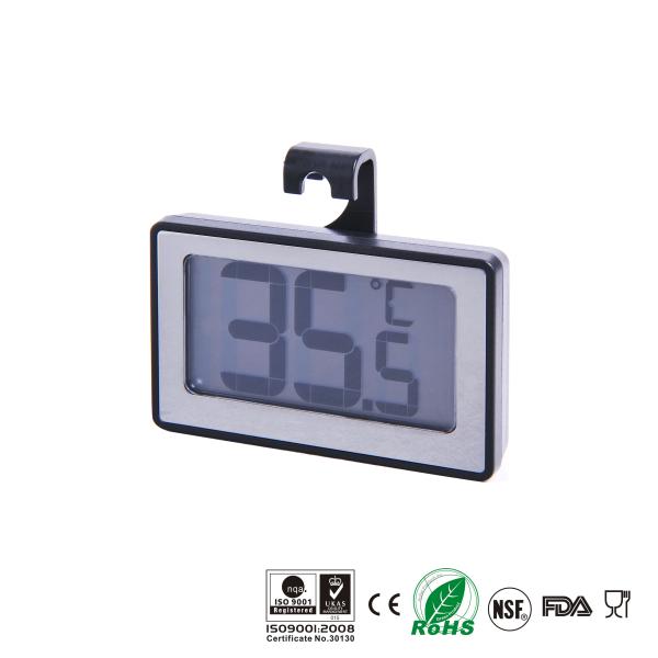 Quality Black Fridge Freezer Alarm Thermometer , Digital Fridge Thermometer -22℉ - 122℉ for sale