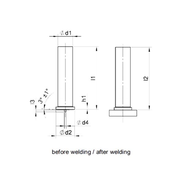 Quality Welding Studs for Capacitor Discharge Stud Welding Non Threaded Stud for sale