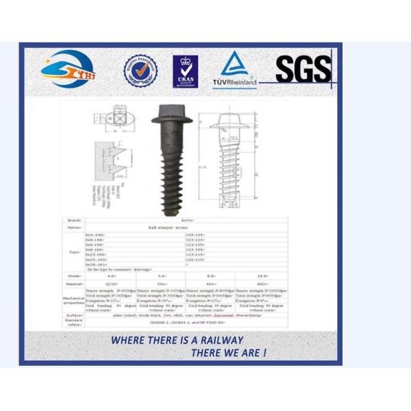 Quality Customized Standard 35# Double-Head Railway Sleeper Screws Rail Fasteners for sale