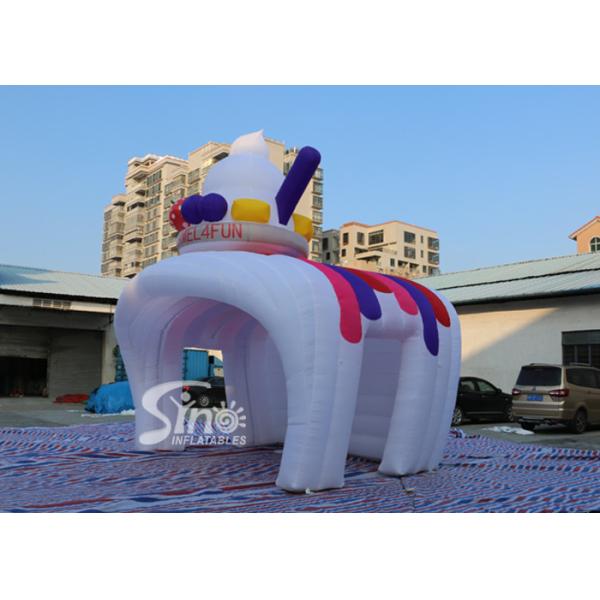 Quality Custom inflatable ice cream kiosk stand both tent with LED light cover for for sale