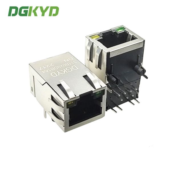 Quality DGKYD311B029DB1A4DN PCB Mount Integrated Magnetics RJ45 Jack Module Tab Up Cat5 Ethernet Socket OEM for sale