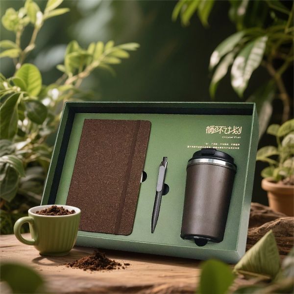 Quality Sustainable Office Essential Coffee Ground Notebook With Embossing Logo for sale
