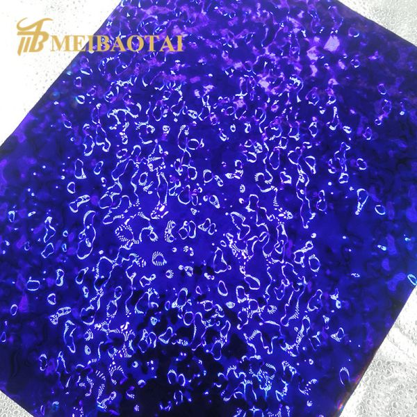 Quality PVD Purple Coated 304 Stainless Steel Water Ripple Sheet in 1219x2438mm Size for Ceiling and Wall Decoration for sale