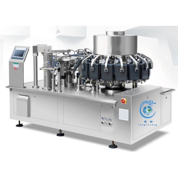 Quality High Speed 100BPM Rotary Automatic Vacuum Packaging Machine For Dried Meat Dumplings for sale