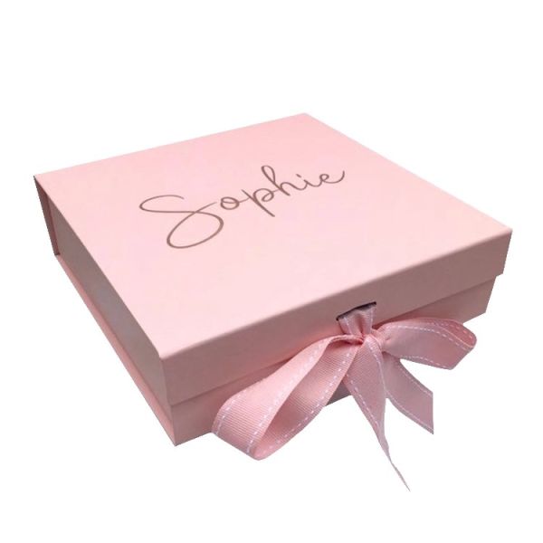 Quality CMYK Pink Gift Packing Boxes With Ribbon for sale