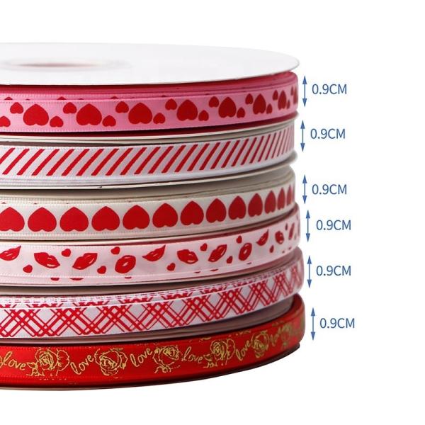 Quality Custom Gift Ribbon for Valentine's Day RIBBONS Style Single Face 9mm Printed for sale