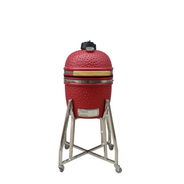 Quality 15 Inch Kamado BBQ Ceramic Grill 39cm With Cart And W/ｏ Side Tables for sale