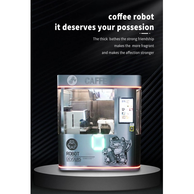 Automatic Coffee Robot Barista Fresh Brewed Coffee Milk Tea Vending Robot With Customizable Recipes
