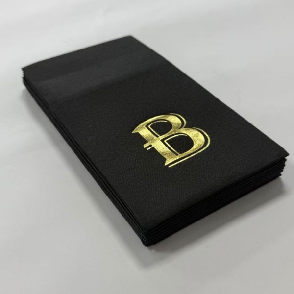 Quality Premium Black Airlaid Napkins Elegant Personalized Paper Napkins For Hotel for sale