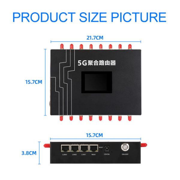 Quality Stable 5G Cellular LTE Bonding Router 4 SIM Card For Outdoor Live for sale