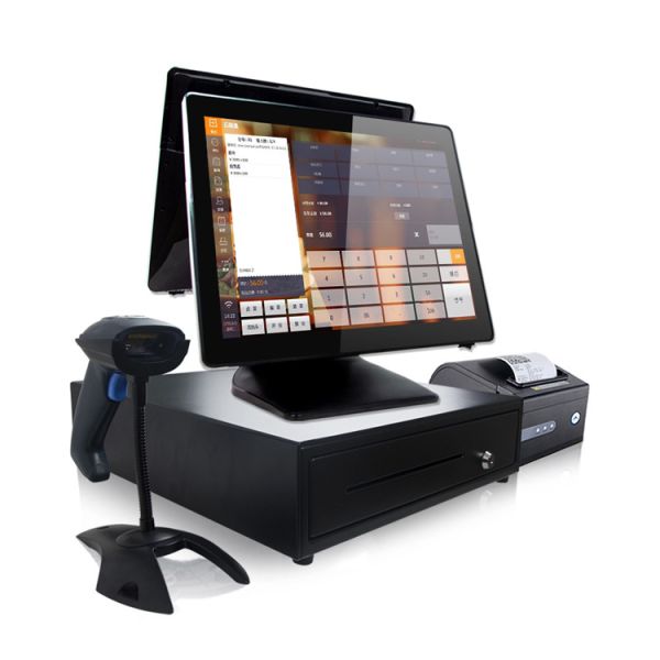Quality 15in 128G SSD Touch Screen Pos System 1024x768 With 80mm Thermal Printer for sale
