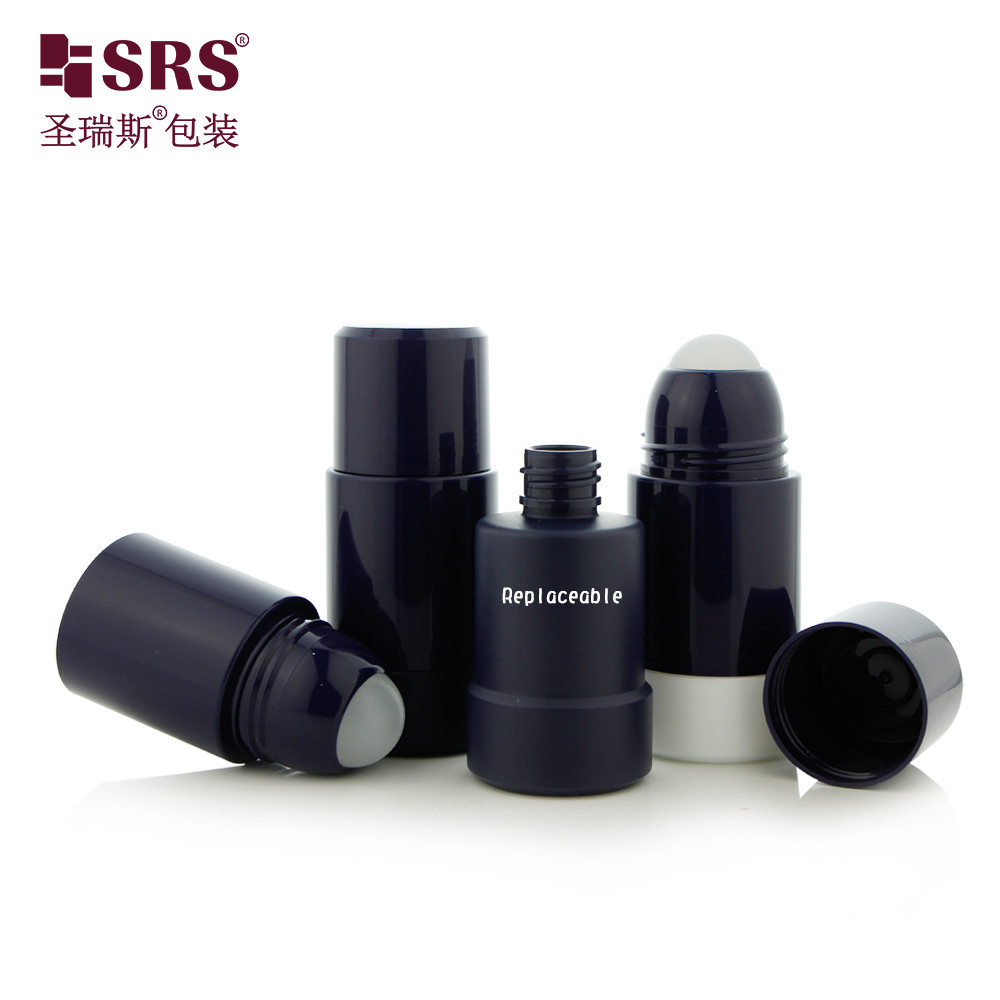 Quality RPPE 50ml 75ml Plastic Roller Ball Bottle Replaceable Design Deodorant Gel Body for sale