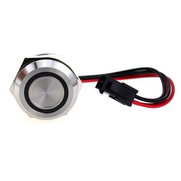 Quality Stainless Steel 25mm Piezoelectric Push Button 50ms Pulse Time Blue Red Light for sale