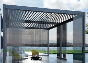 Quality Louvered Anodic Oxidation 260mm Blade Aluminum Pergola for sale