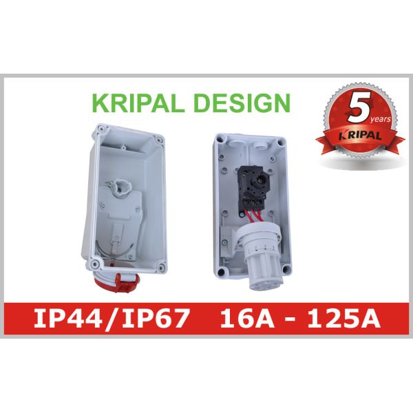 Quality IP44 IP67 Industrial Power Socket Receptacles with Mechanical Interlock for sale