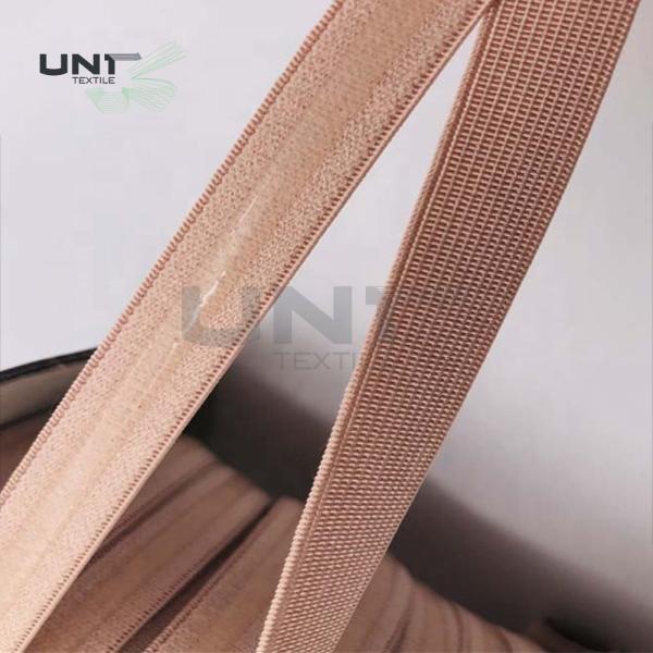 Quality Customized Nude Garments Accessories Polyester Silicone Drip Elastic Tape for sale