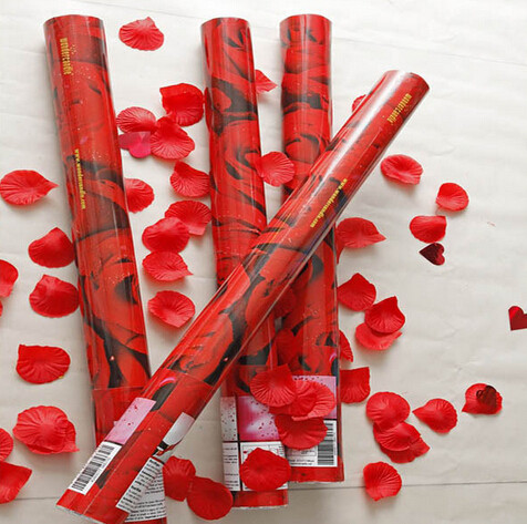 Quality 30cm Wedding Party Confetti Cannon Popper Red Heart Rose Petal for sale