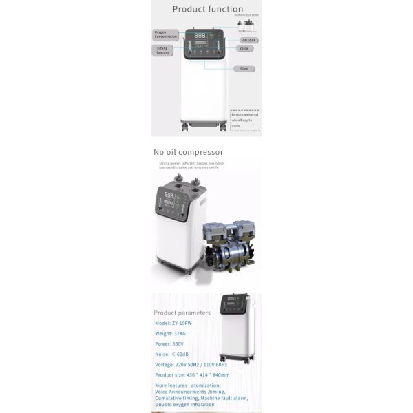 Quality Dual Flow Mobile Oxygen O2 Concentrator Machine 10 L for sale