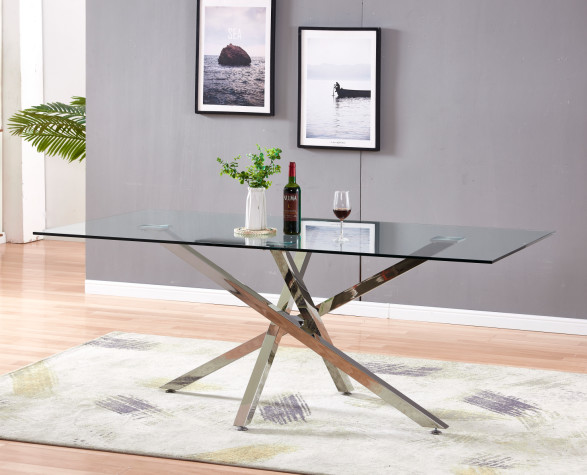 Quality Modern Elegantly Tempered Glass Square 50KGS 76cm Stylish Dining Table for sale
