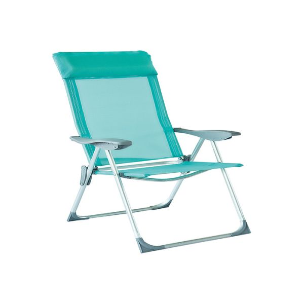 Quality Aluminum Textilene Folding Sand Chairs For Beach Reclining Garden Furniture for sale