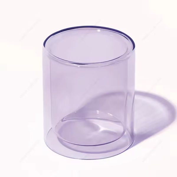 Quality Eco Friendly Colored Empty Christmas Candle Jar Borosilicate Luxury Double Wall For Candle for sale