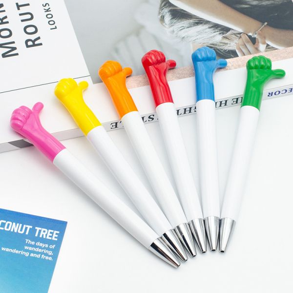 Quality Promotion Plastic Ball Pen 1.0mm Cartoon Thumb Gesture Gift Ball Pen for sale