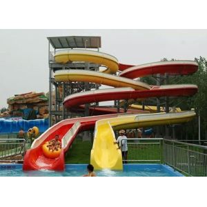 Quality Mix Color Commercial Spiral Swimming Pool Slide For Holiday Resort for sale