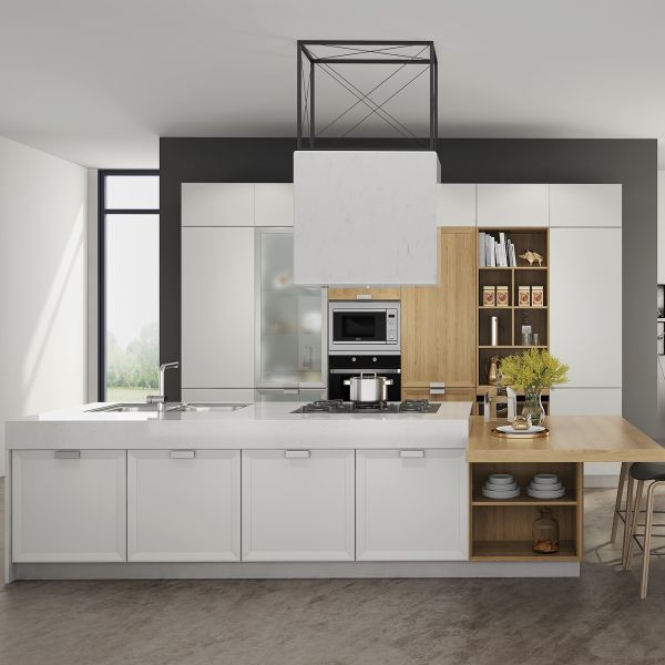 Quality Small Home Modular Kitchen Cupboards Friendly E0 / E1 Grade Prefabricated Built for sale