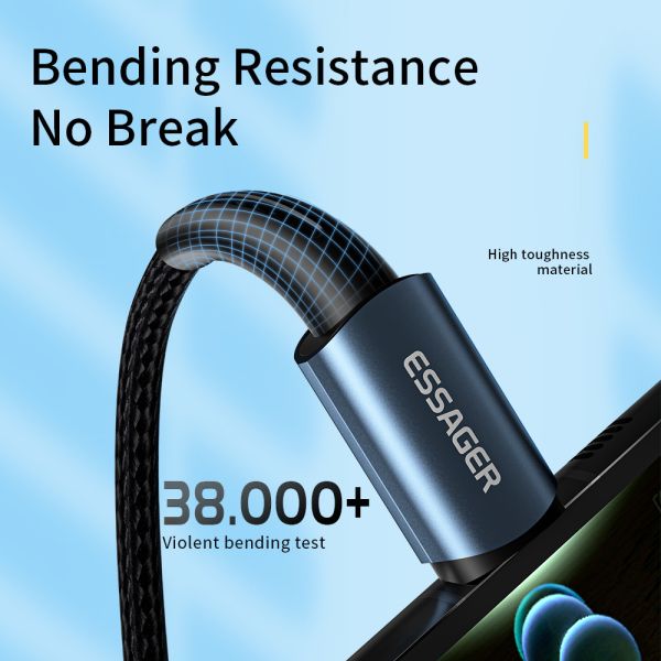 Quality Essager USB charging Data Cable 100W 60W Type C to Type C Cable For Mbk Huawei for sale