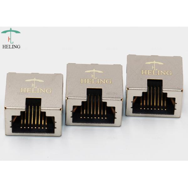 Quality Female Low Profile RJ45 Connector R / A Offset / Overhangs PCB Thru - Hole for sale