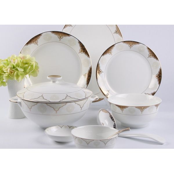 Quality CIQ Certificate 45pc Bone China Dinner Set For 6 People for sale