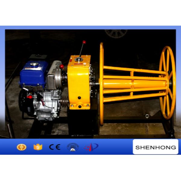 Quality 3 Ton Wire Rope Take Up Winch , Cable Reel Winch With YAMAHA Gas Engine for sale
