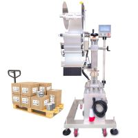 Quality Ym320 Automatic Carton Box Two Sides Sticker Corner Sealing Machine Plastic Paper Big Box Labeling Machine for sale