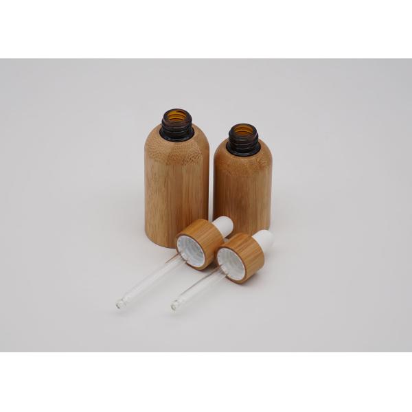 Quality 50ml Bamboo 18 / 410 Essential Oil Dropper Bottles for sale