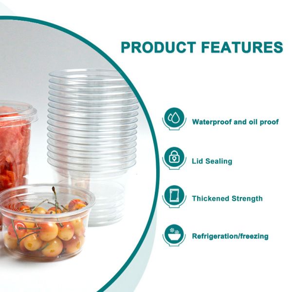 Quality Custom Fruit Salad Pre cut Fruit Vegetable Cutting Cup 16 Oz Plastic Deli for sale