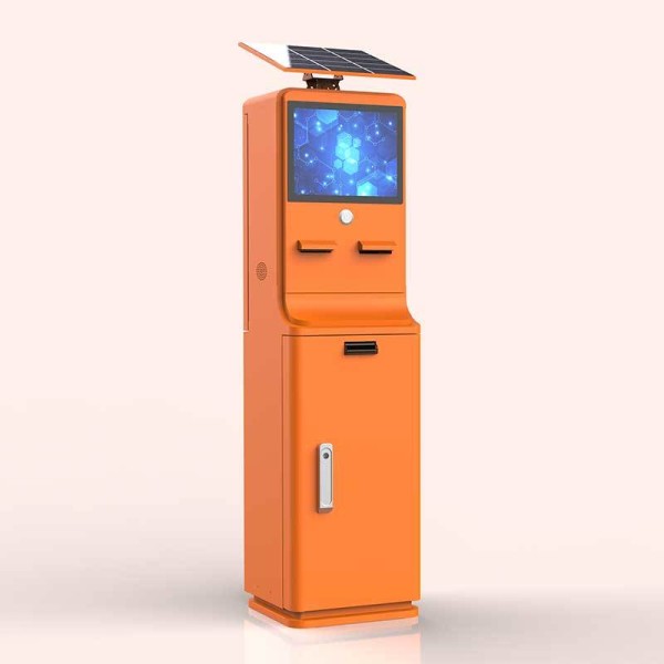 Quality Customized Kiosk Outdoor Kiosk With Solar Panel Power Supply Cash Payment And Card Payment For Parking Station Or Self Ordering Payment for sale