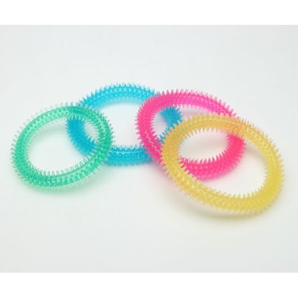 Quality Commercial Durable Dog Chew Toys Strong TPR Spiky Ring Teeth Cleaning for sale