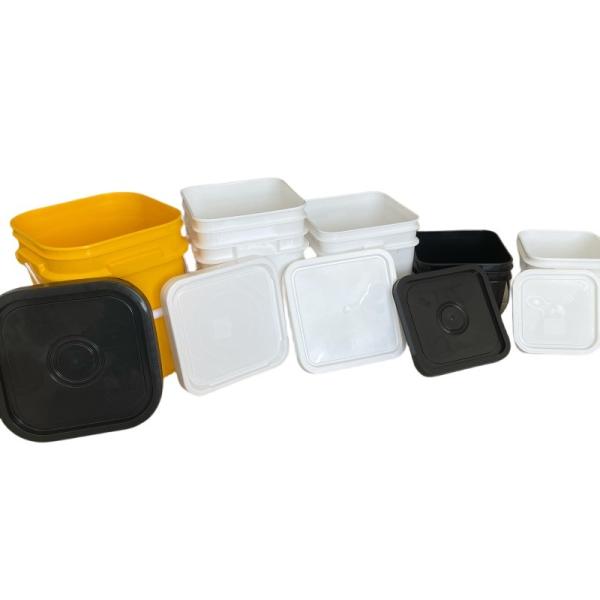Quality Pet Food 5L 6L 8L 10L Square Plastic Bucket with Lid Recycle for sale