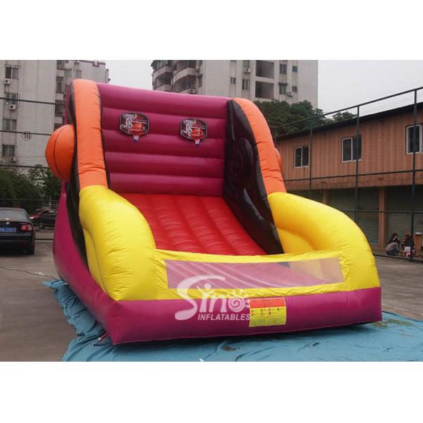 Quality Custom made giant inflatable basketball throwing with hoop for indoor games for sale