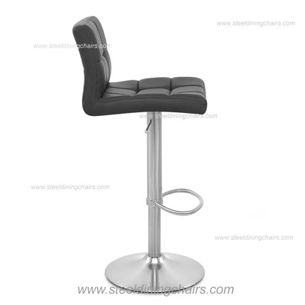 Quality Adjustable 38CM 103CM Black Leather Swivel Bar Stools With Arms for sale