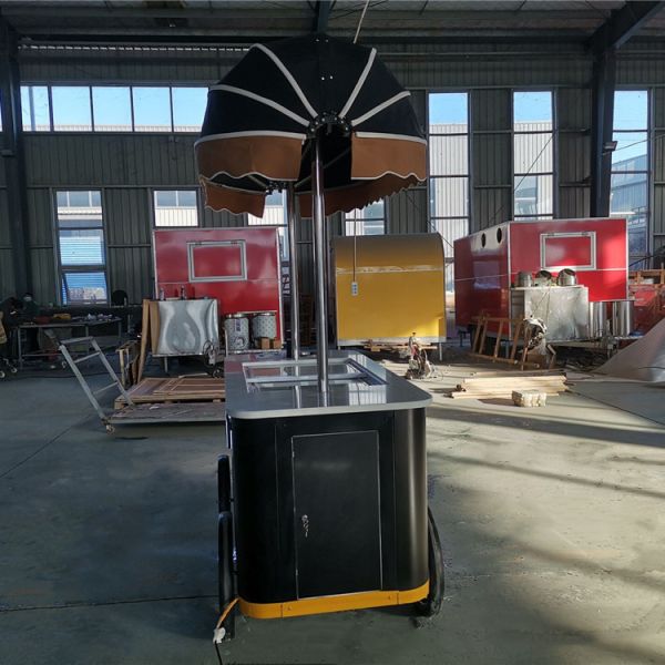 Quality small ice cream cart with freezer ice cream mobile cart ice cream vending food for sale