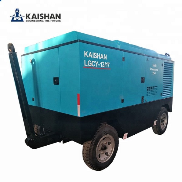 Quality 18bar Portable Air Compressor Diesel Engine 385cfm Mining Use With Jack Hammer for sale