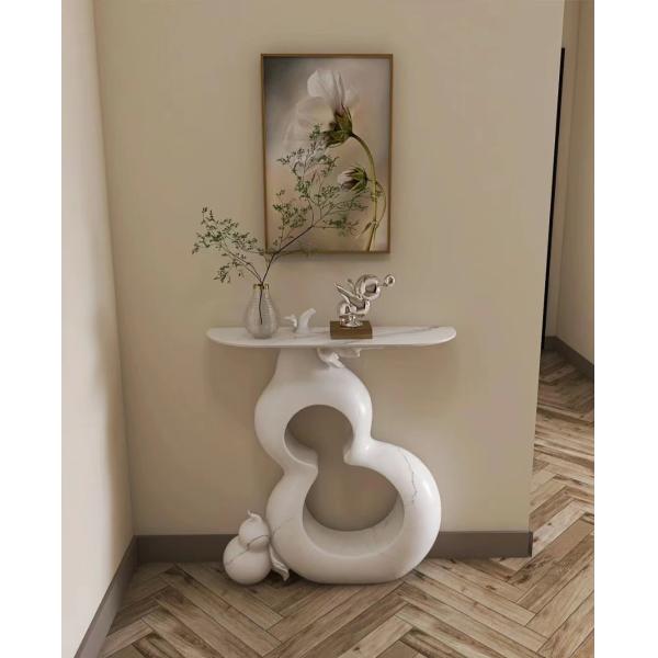 Quality Modern Art Minimalist Marble Entryway Table Stainless Wooden for sale