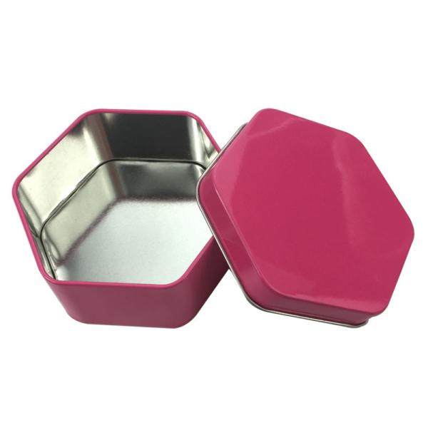 Quality Recycled Food Tins for Cookies Customized Tin Boxes for Sale Hexagonal Metal Tin Containers for sale