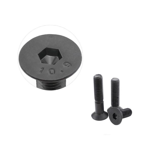 Quality Black Oxide Carbon Steel Flat Hex Socket Bolt Full Thread Grade10.9 DIN7991 Bolt for sale
