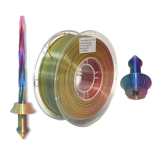 Quality Trip color filament, dual color filament, silk filament, pla filament, 3d for sale
