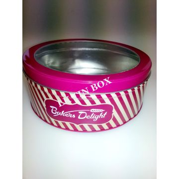 Quality Holiday Cookie Tin Box / Empty Cookie Tins / Cookie Storage Tins With Window for sale