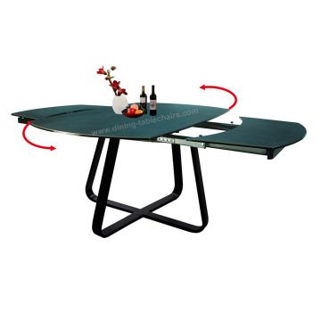 1.9 Meter Ceramic Top Dining Table , Horsebelly Extension Dining Room Table